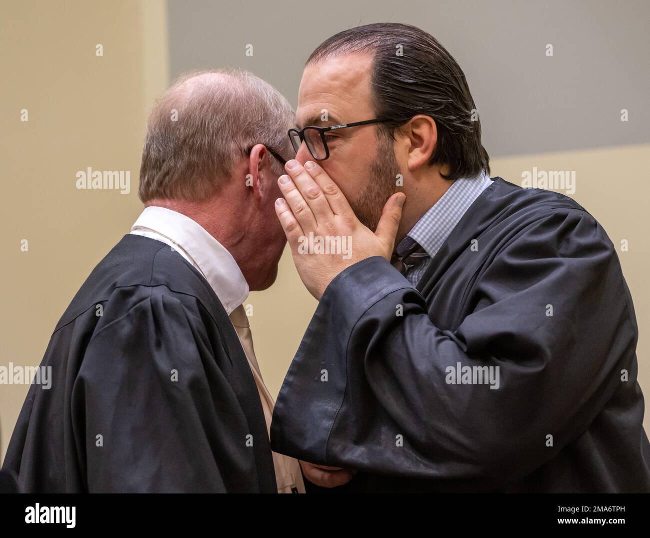 Munich, Germany. 19th Jan, 2023. Lawyers Norbert Stegemann (l) and ...