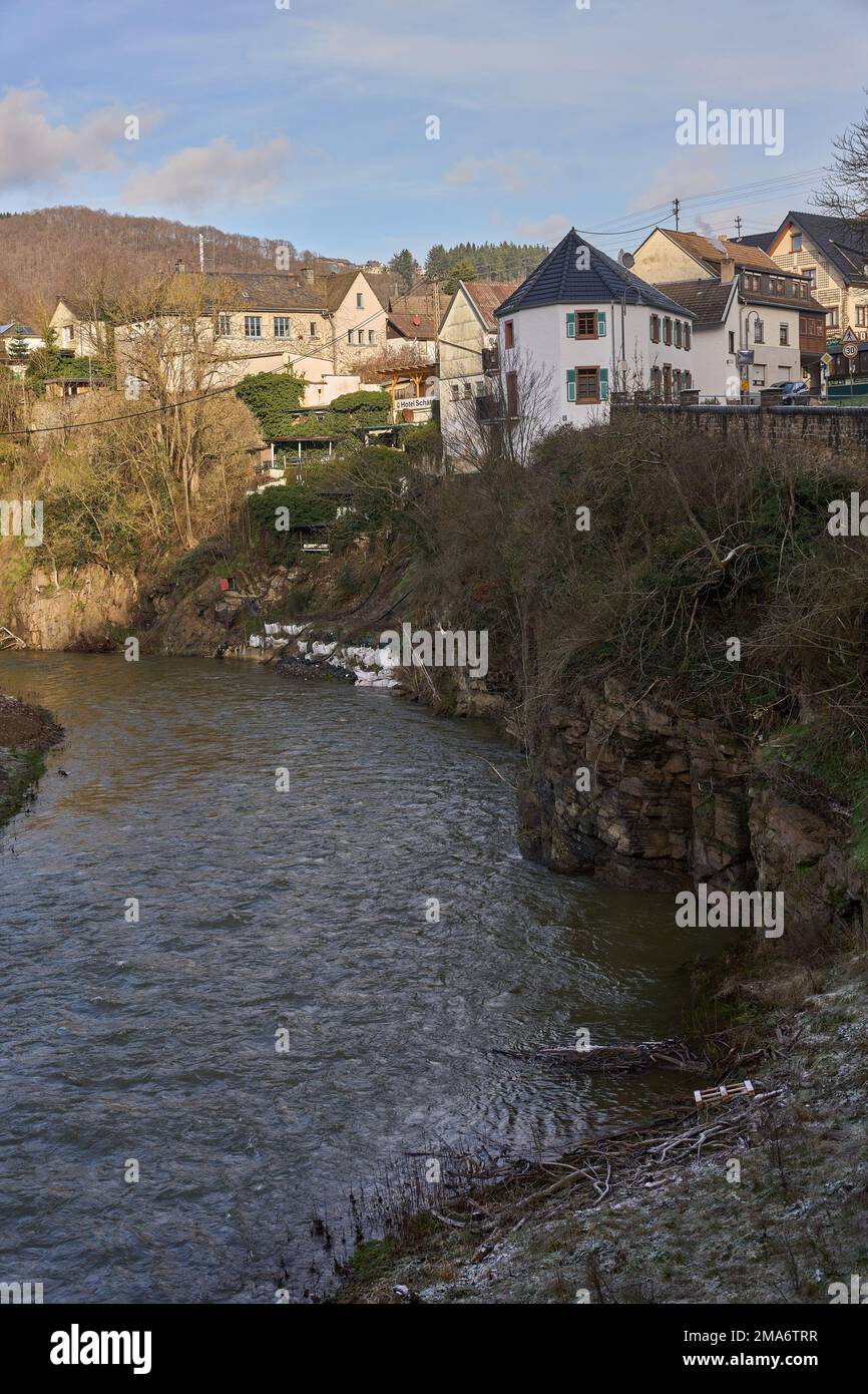 Schuld, Germany. 18th Jan, 2023. In numerous places in the Ahr valley ...