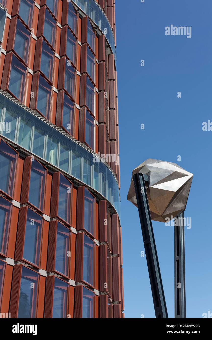 Sculpture Floating Crystal by sculptor Fritz Kuehn, Eclipse office tower, HPP Architekten ...