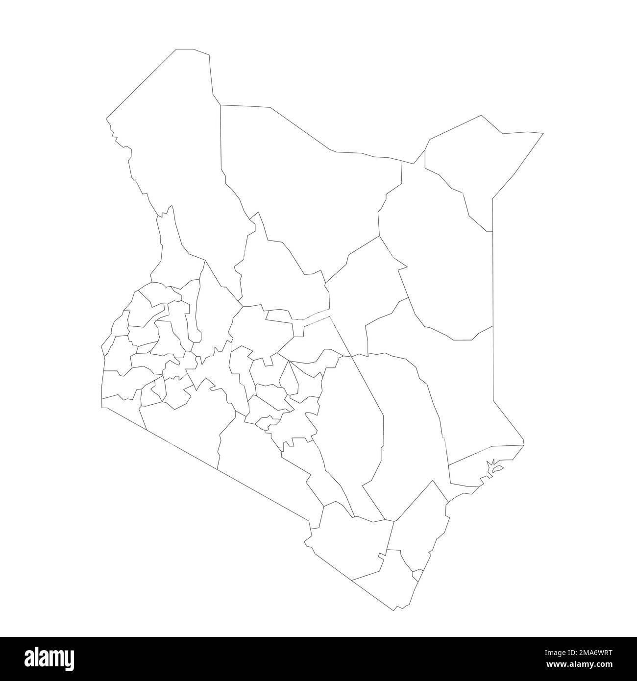 Kenya political map of administrative divisions Stock Vector Image ...