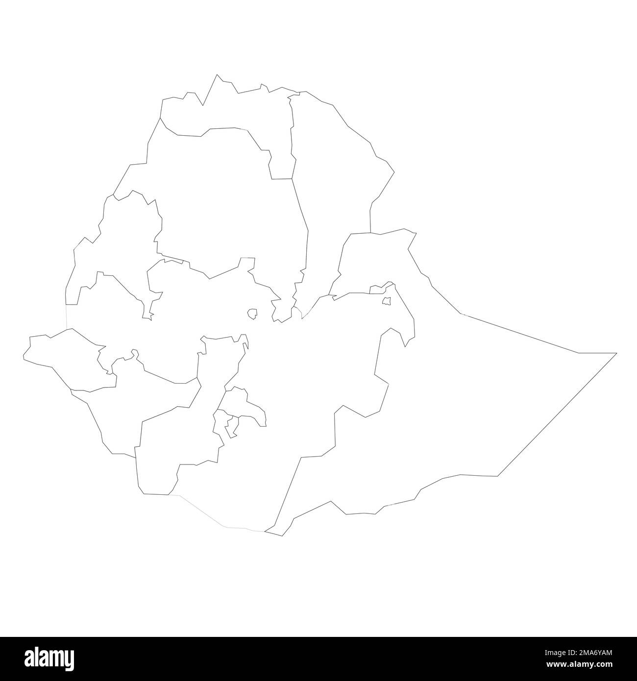 Ethiopia political map of administrative divisions Stock Vector Image ...
