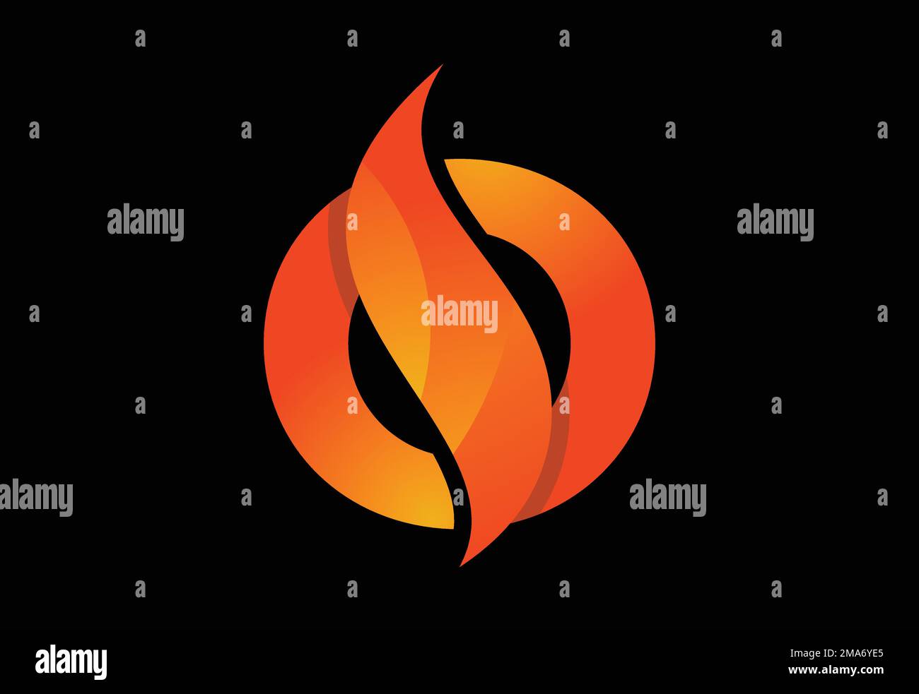 Initial O monogram letter with a swoosh or flame. Fire flames or swoosh ...