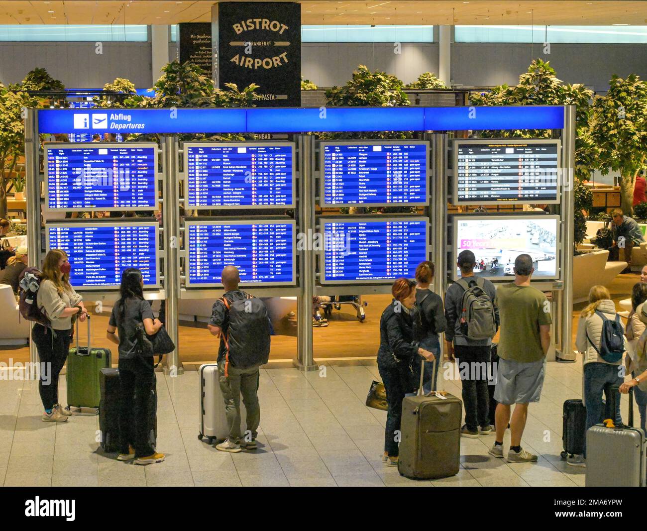 Display board, Terminal 1, Airport, Frankfurt am Main, Hesse, Germany ...
