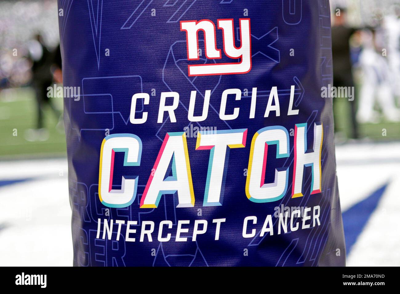 A Crucial Catch cover is seen during an NFL football game between the ...