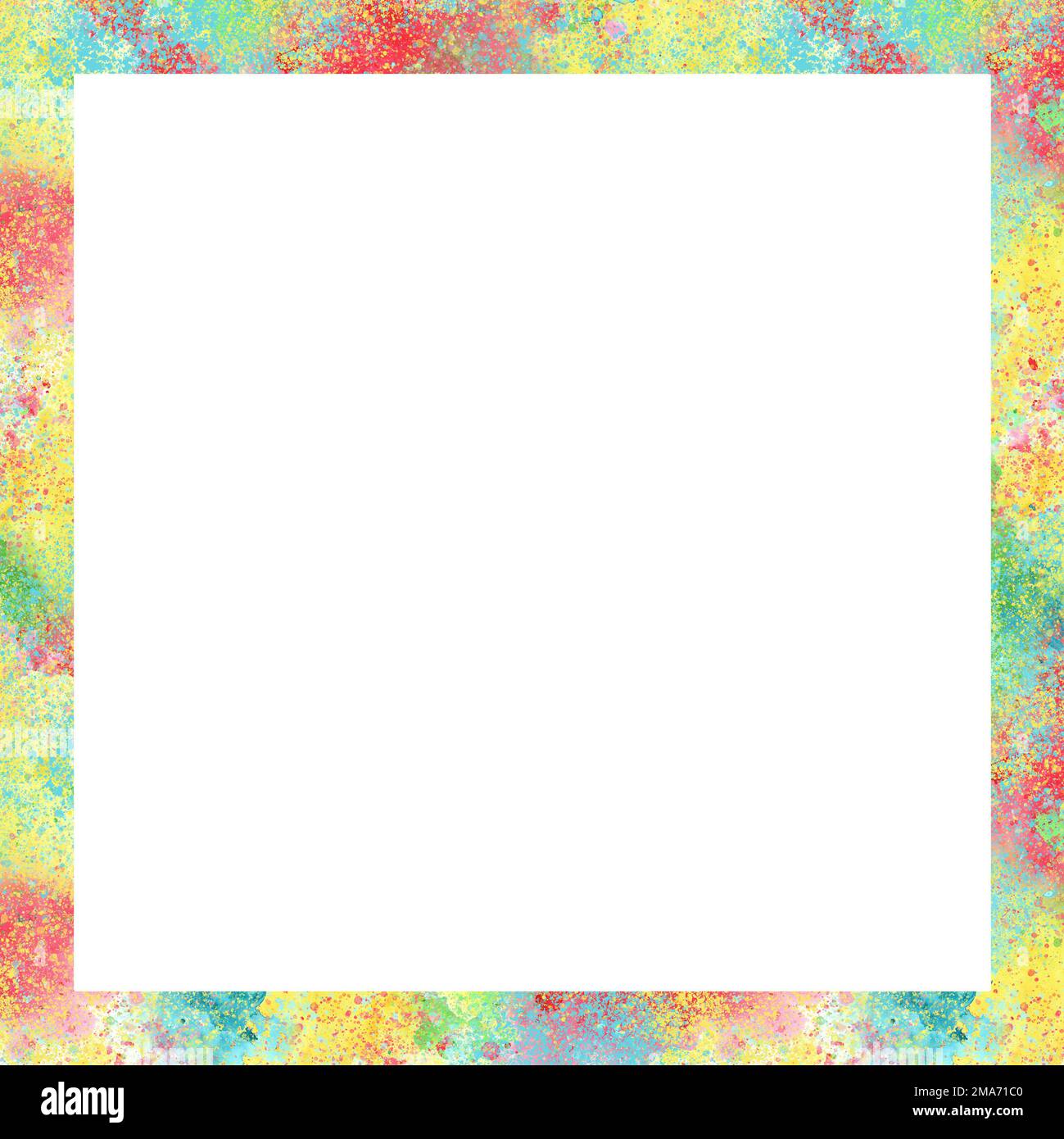 Hand-drawn watercolor frame with colorfull background. A part of the ...