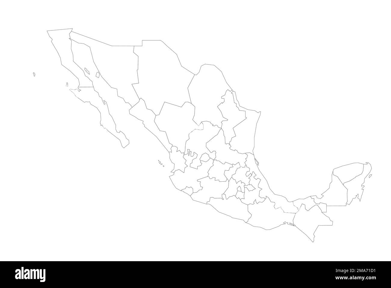 Mexico political map of administrative divisions Stock Vector Image ...