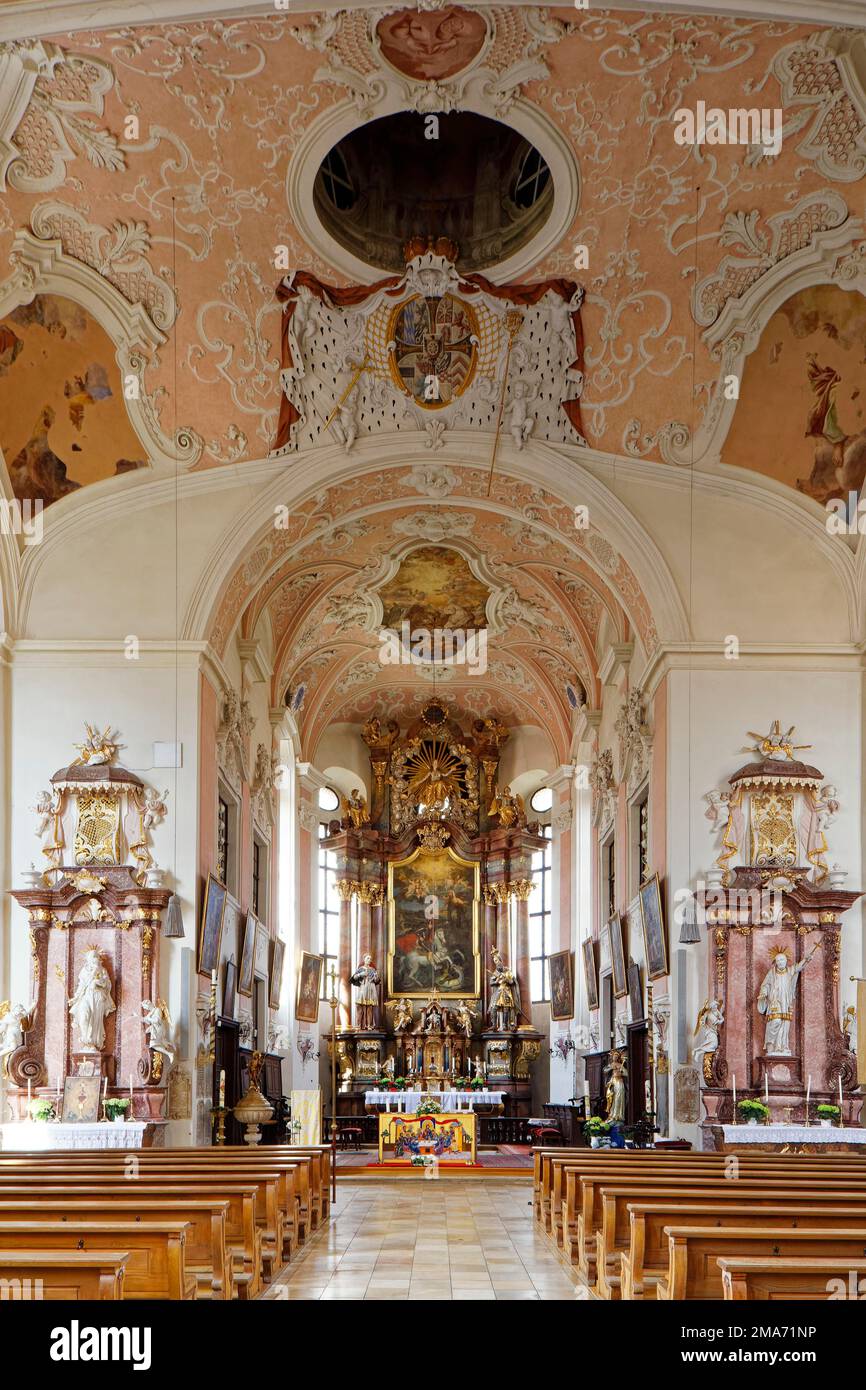 Altar, chancel and pews, St. George's Catholic Parish Church, Baroque ...