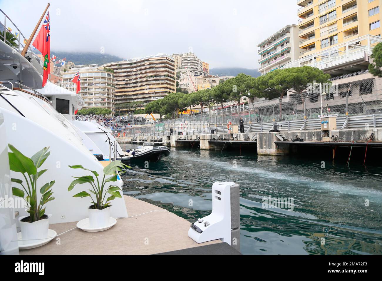 Yachts at the race track, Port Hercule, Formula 1 Grand Prix ...