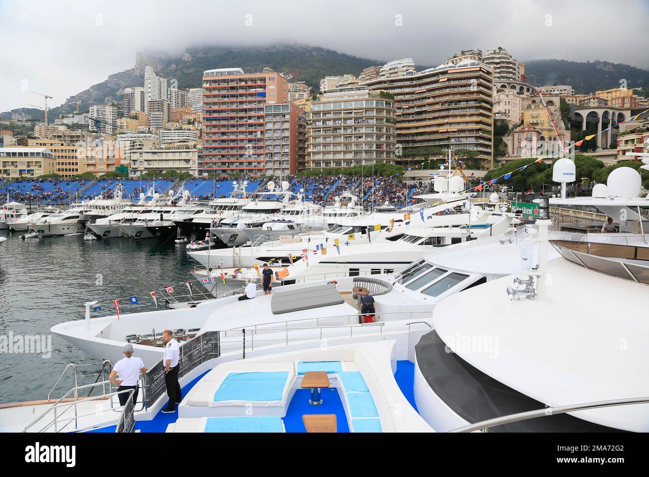 Yachts at Port Hercule, Formula 1 Grand Prix, Principality of Monaco ...