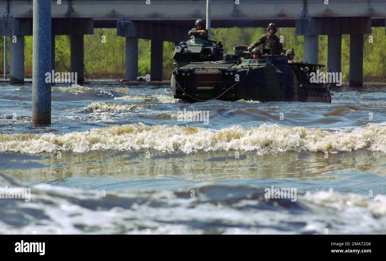 A US Marine Corps (USMC) Amphibious Assault Vehicle (AAV7A1), move ...