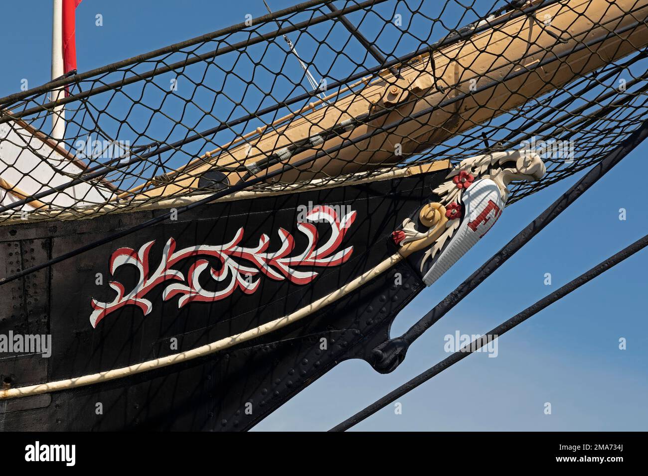 Bow, museum sailing ship Passat, Priwall, Travemuende, Luebeck ...