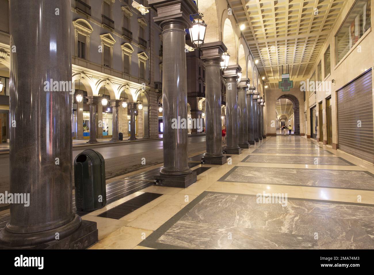 The town of Turin in Italy photographed at night Stock Photo - Alamy