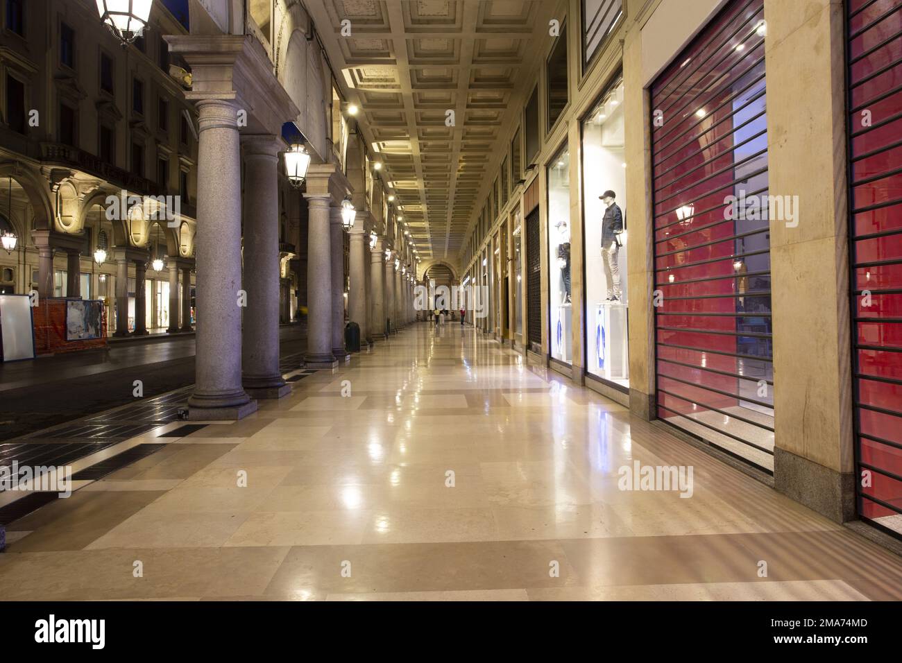 The town of Turin in Italy photographed at night Stock Photo - Alamy