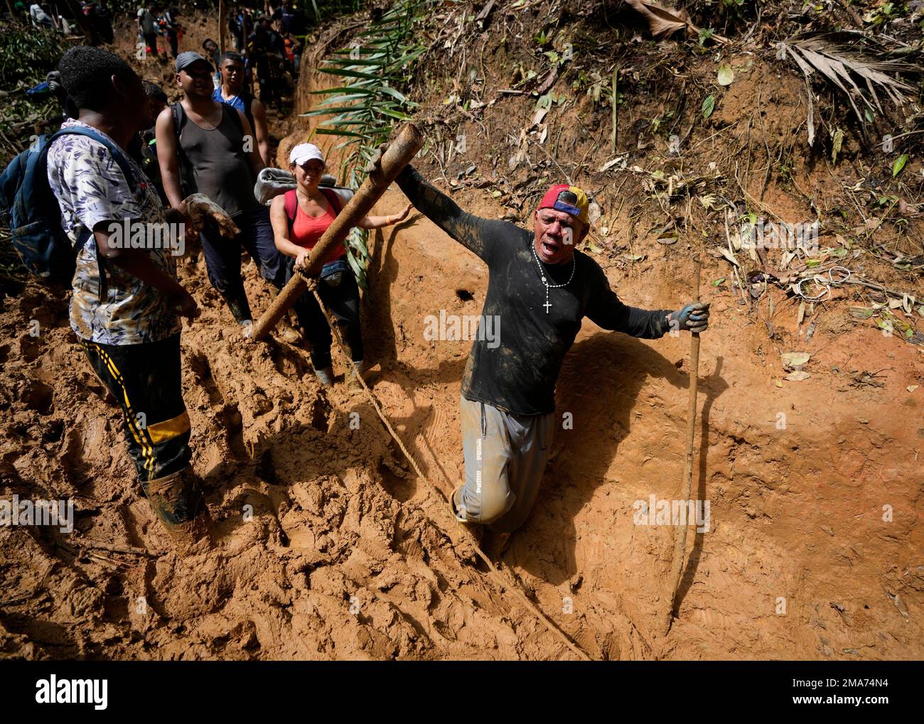 Venezuelan migrants walk across the Darien Gap from Colombia into ...