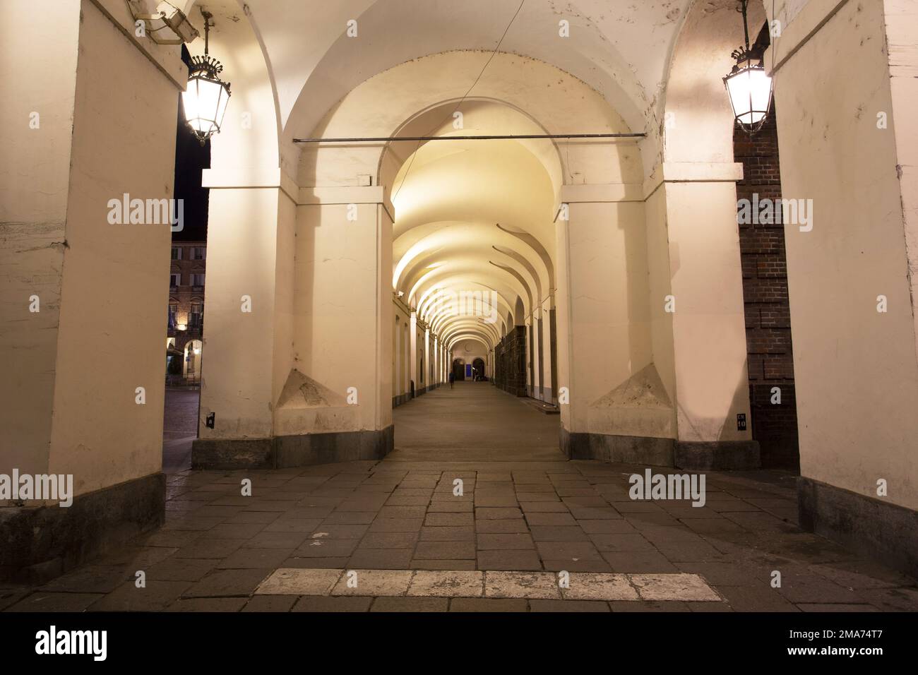 The town of Turin in Italy photographed at night Stock Photo - Alamy