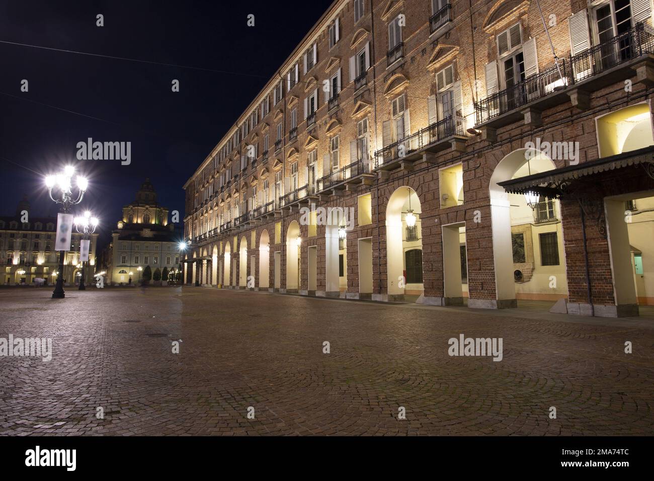 The town of Turin in Italy photographed at night Stock Photo - Alamy