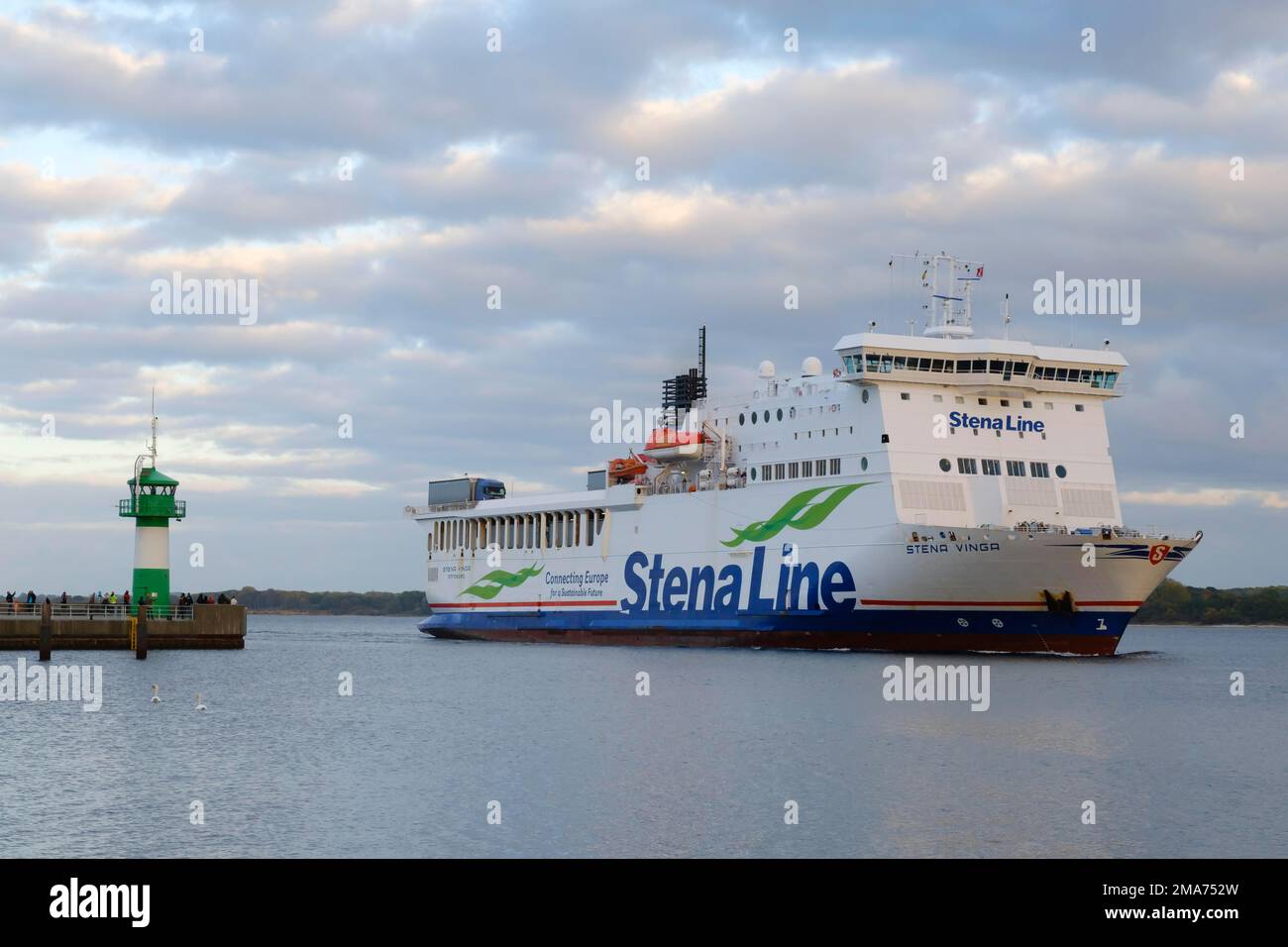 Stena Line lighthouse and ferry, Scandinavian ferry, Travemuende ...