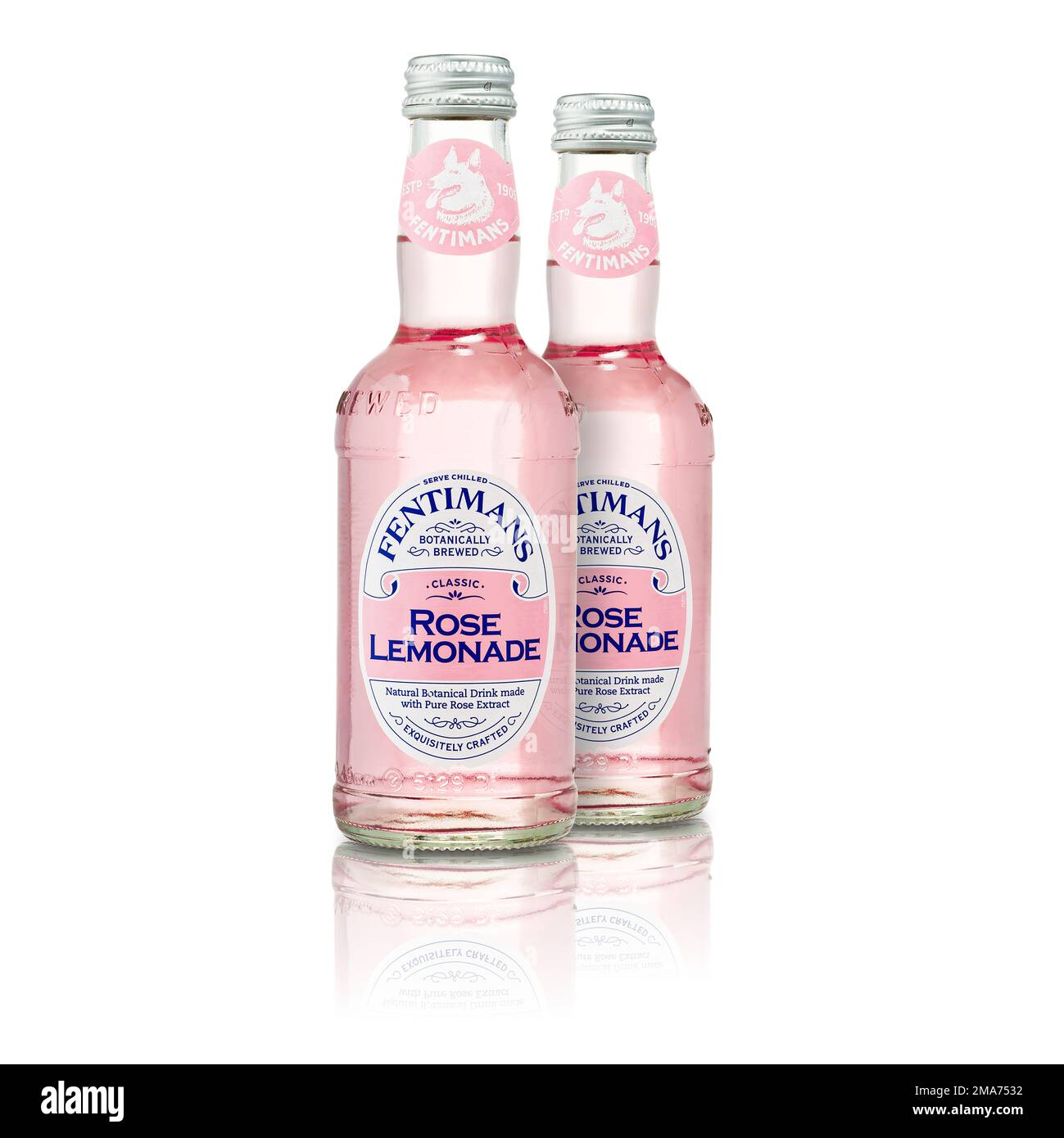 Tallinn, Estonia - January, 2023 - Bottle of Fentimans rose lemonade on ...