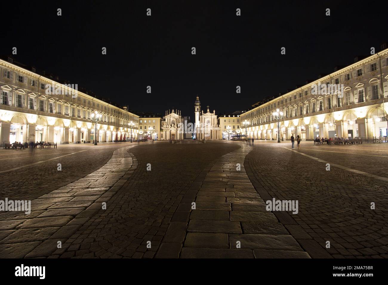 The town of Turin in Italy photographed at night Stock Photo - Alamy