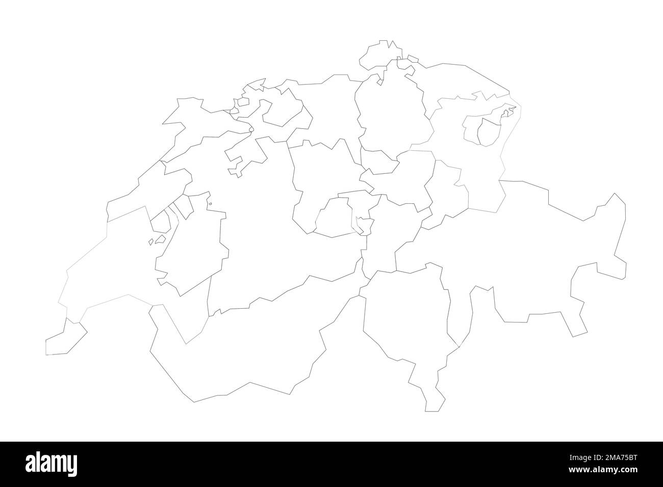 Switzerland political map of administrative divisions Stock Vector ...