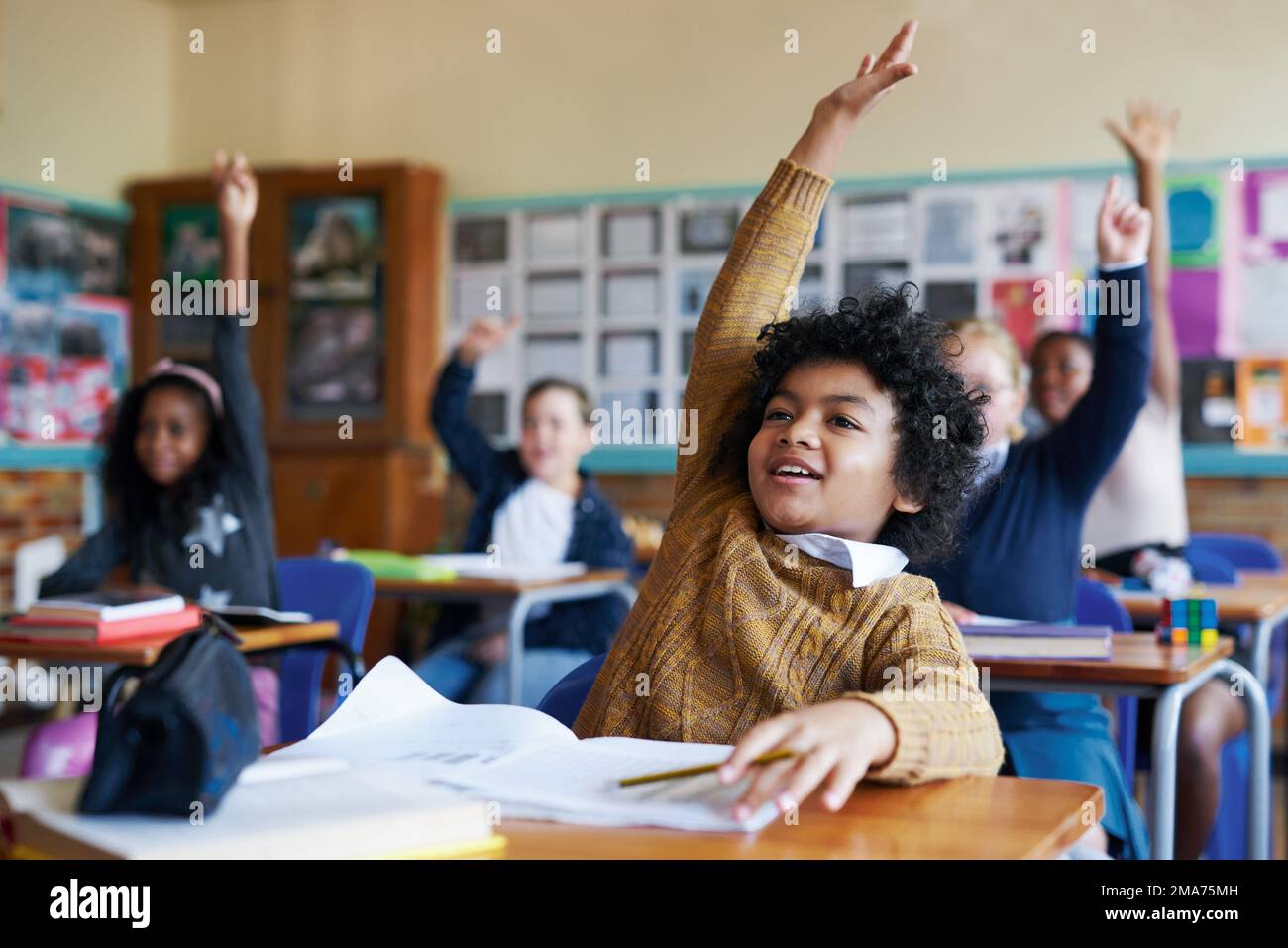 Diverse Students In Elementary Classroom