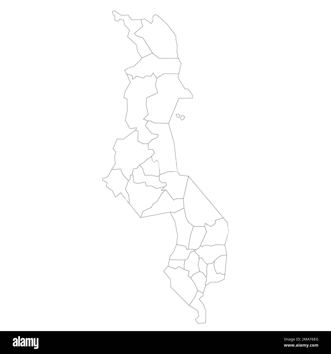 Malawi political map of administrative divisions Stock Vector Image ...