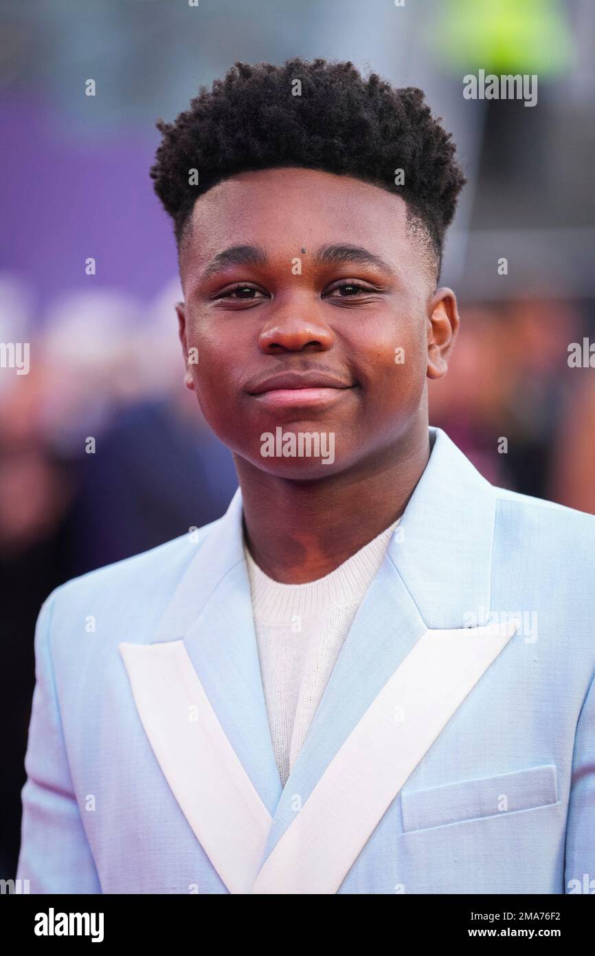 Jalyn Hall poses for photographers upon arrival for the premiere of the ...