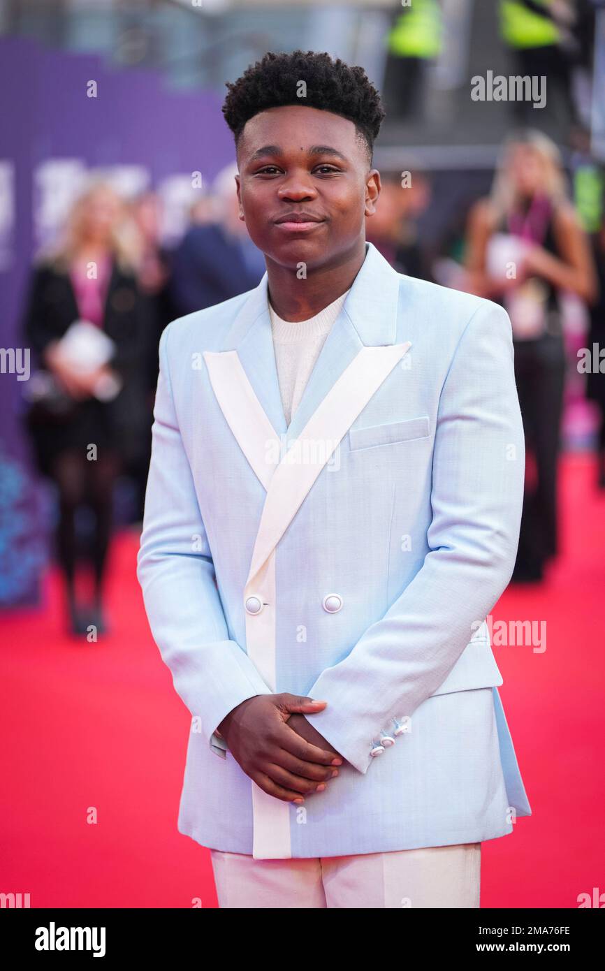 Jalyn Hall poses for photographers upon arrival for the premiere of the ...