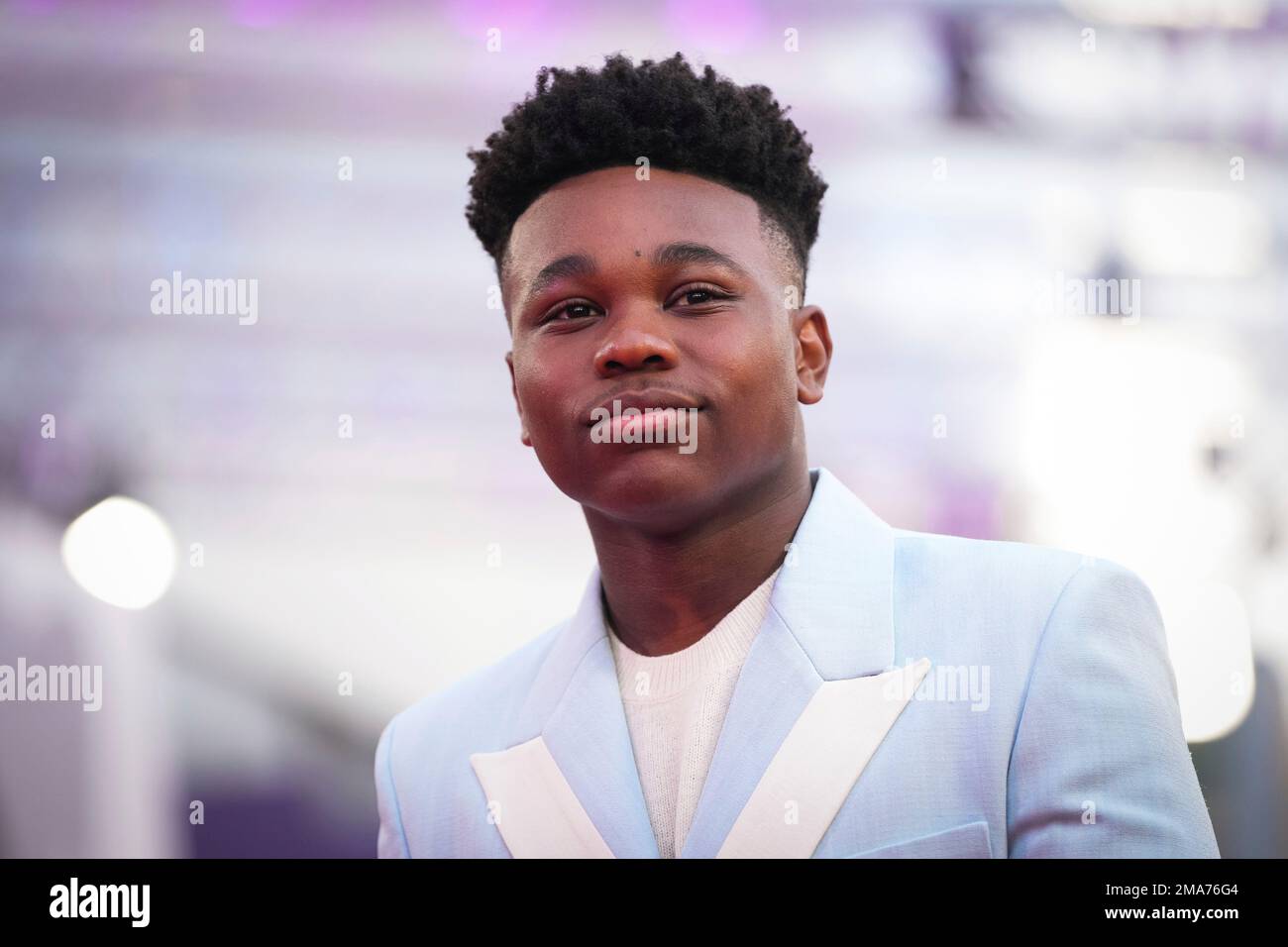 Jalyn Hall poses for photographers upon arrival for the premiere of the ...