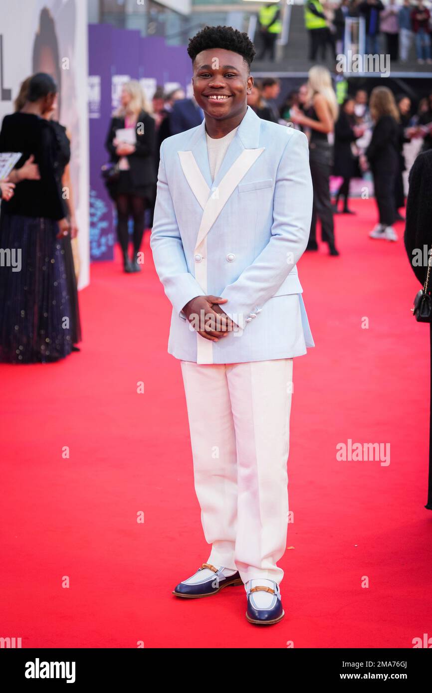 Jalyn Hall poses for photographers upon arrival for the premiere of the ...