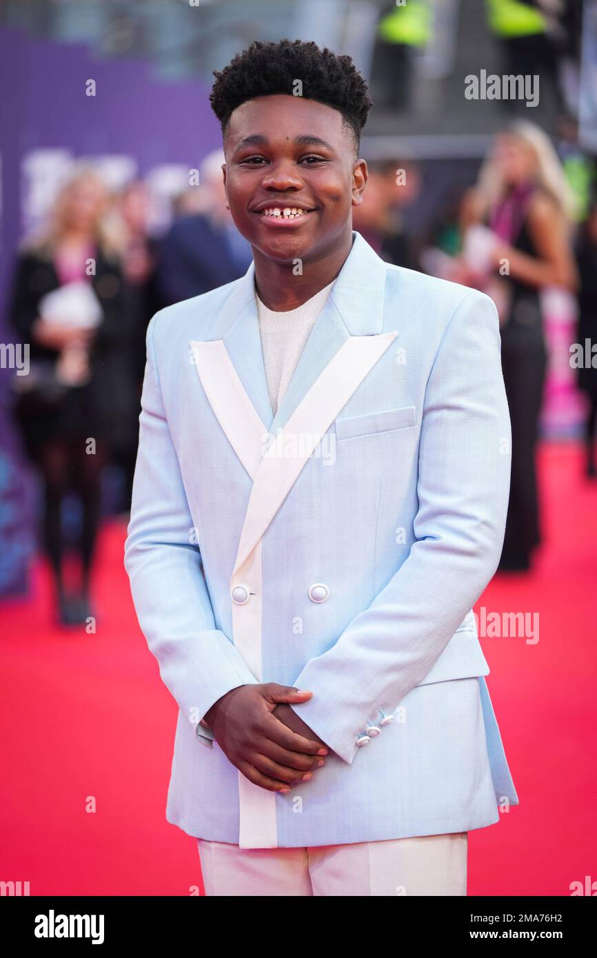 Jalyn Hall poses for photographers upon arrival for the premiere of the ...