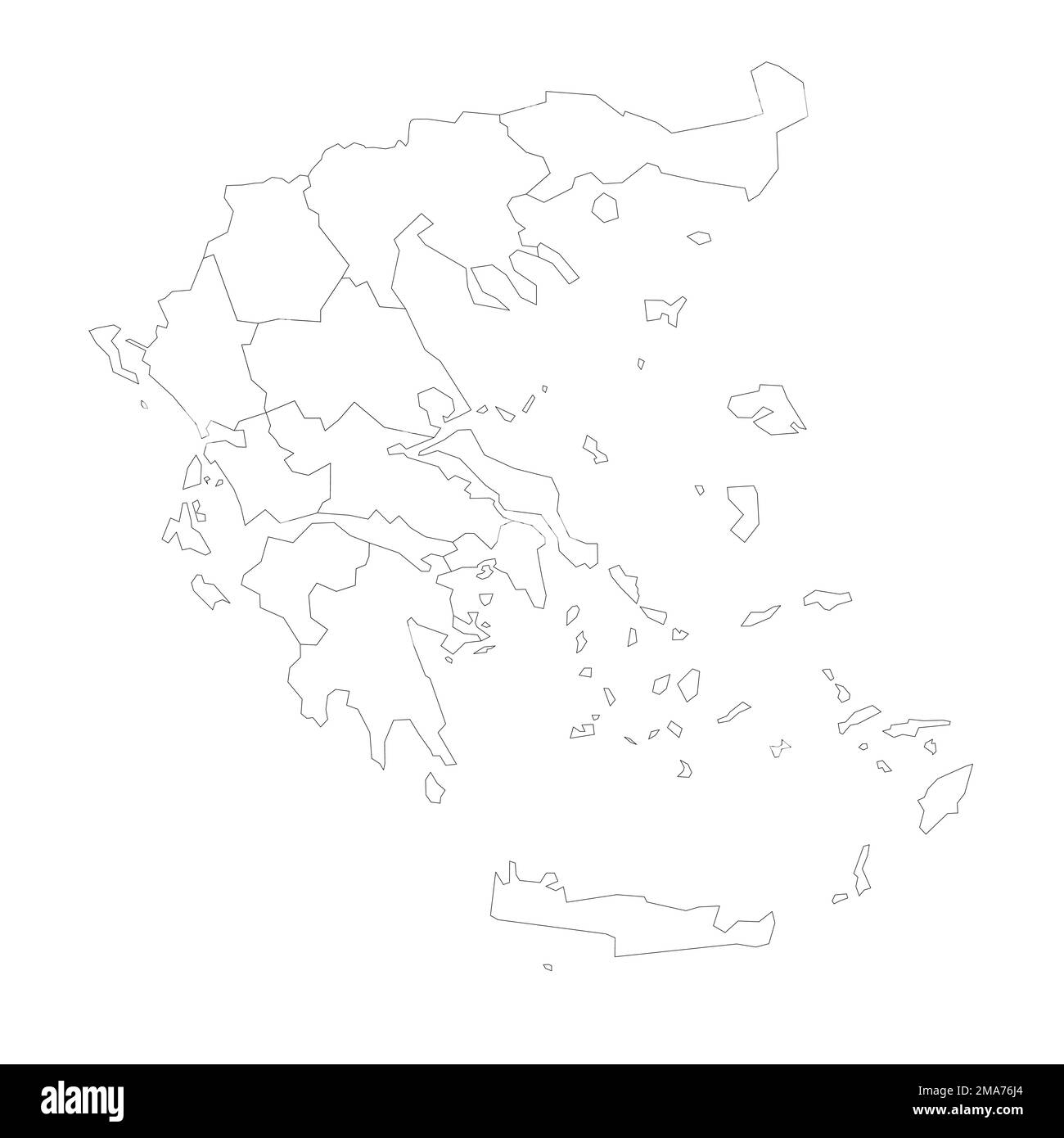 Greece political map of administrative divisions Stock Vector Image ...