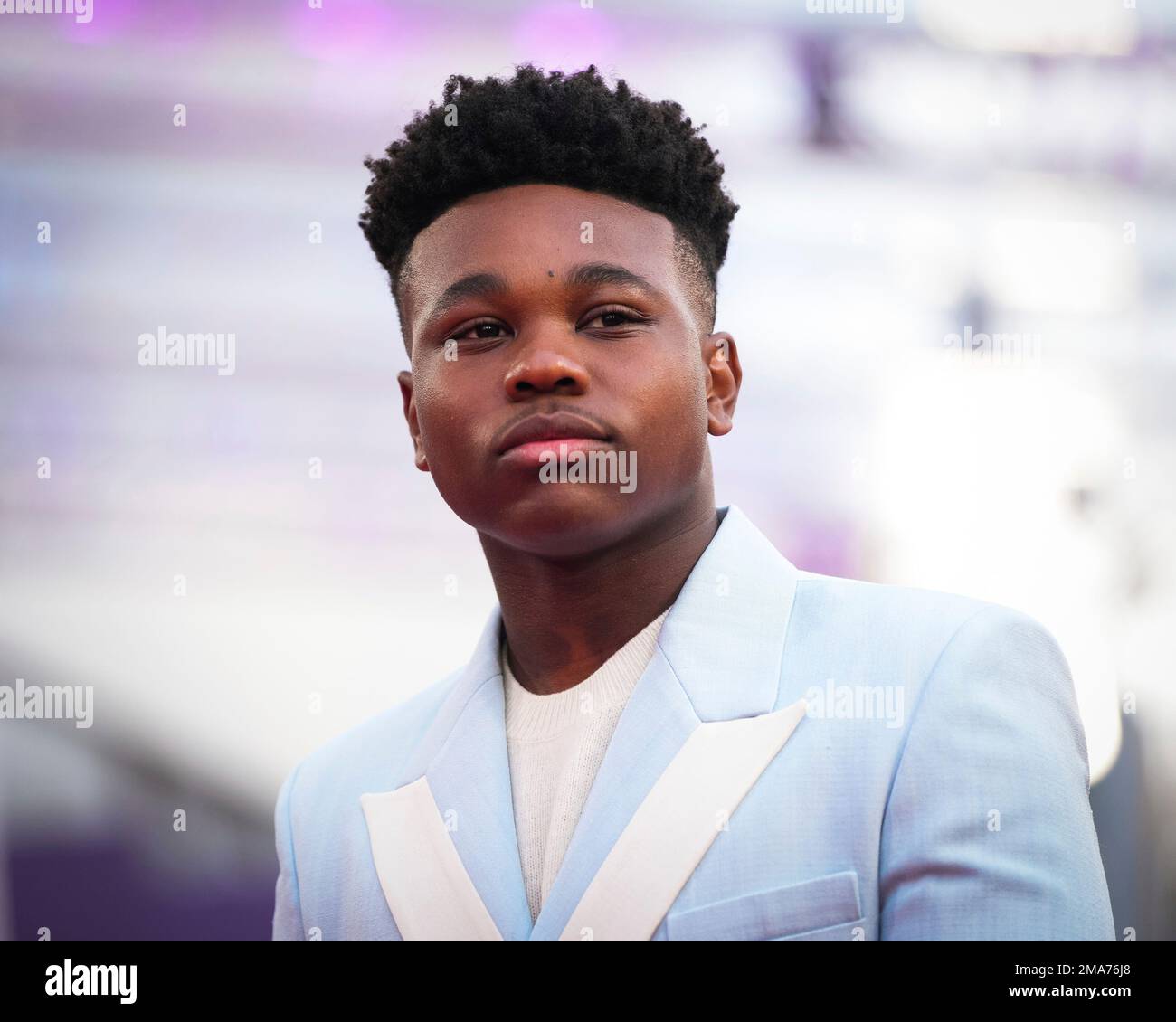 Jalyn Hall poses for photographers upon arrival for the premiere of the ...