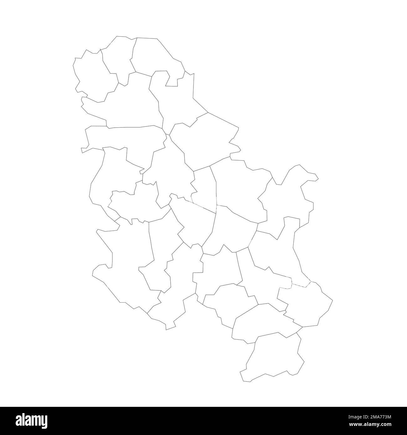 Serbia political map of administrative divisions Stock Vector Image ...