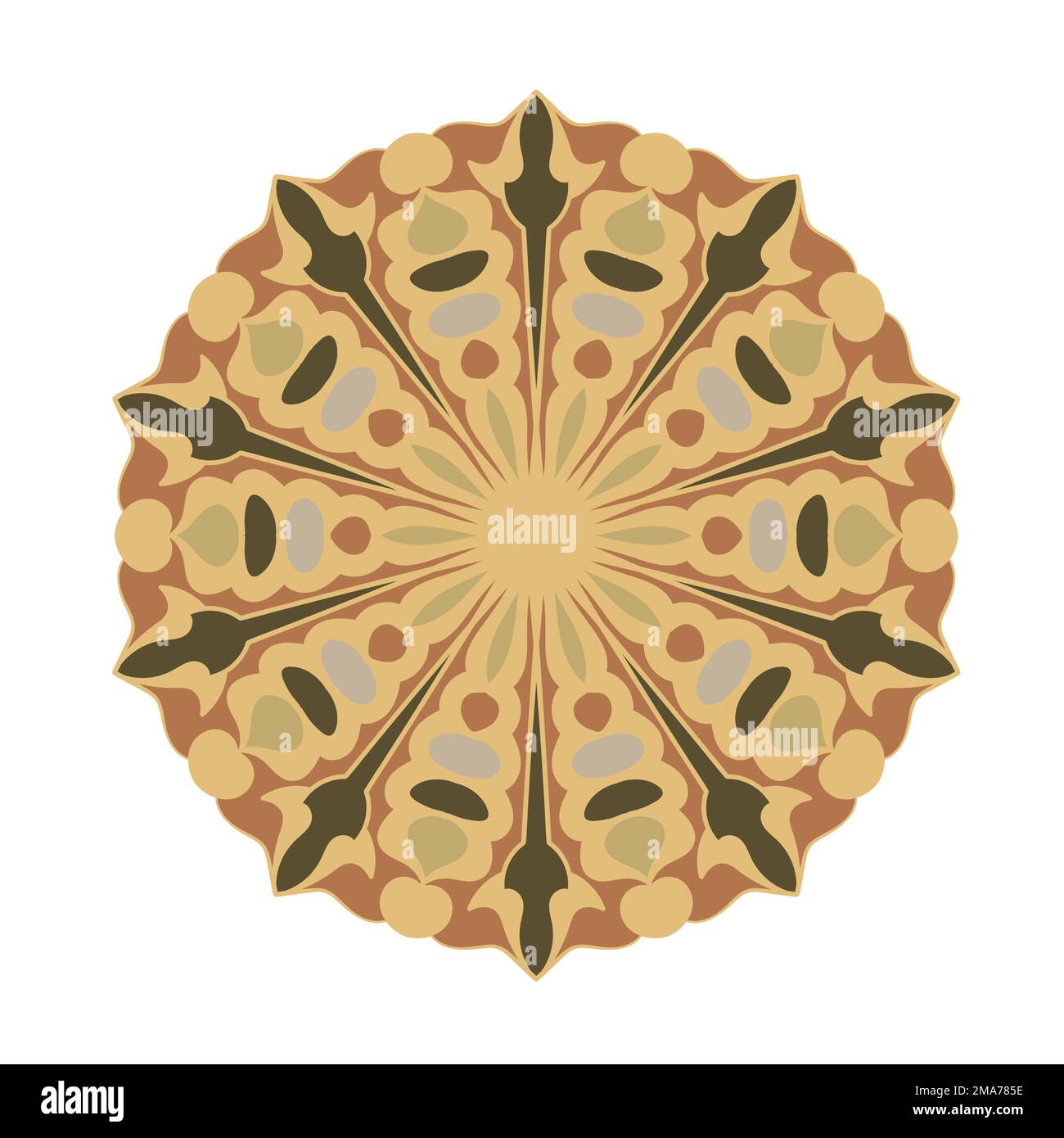Decorative round background. Ornamental ethnic pattern. Element for ...