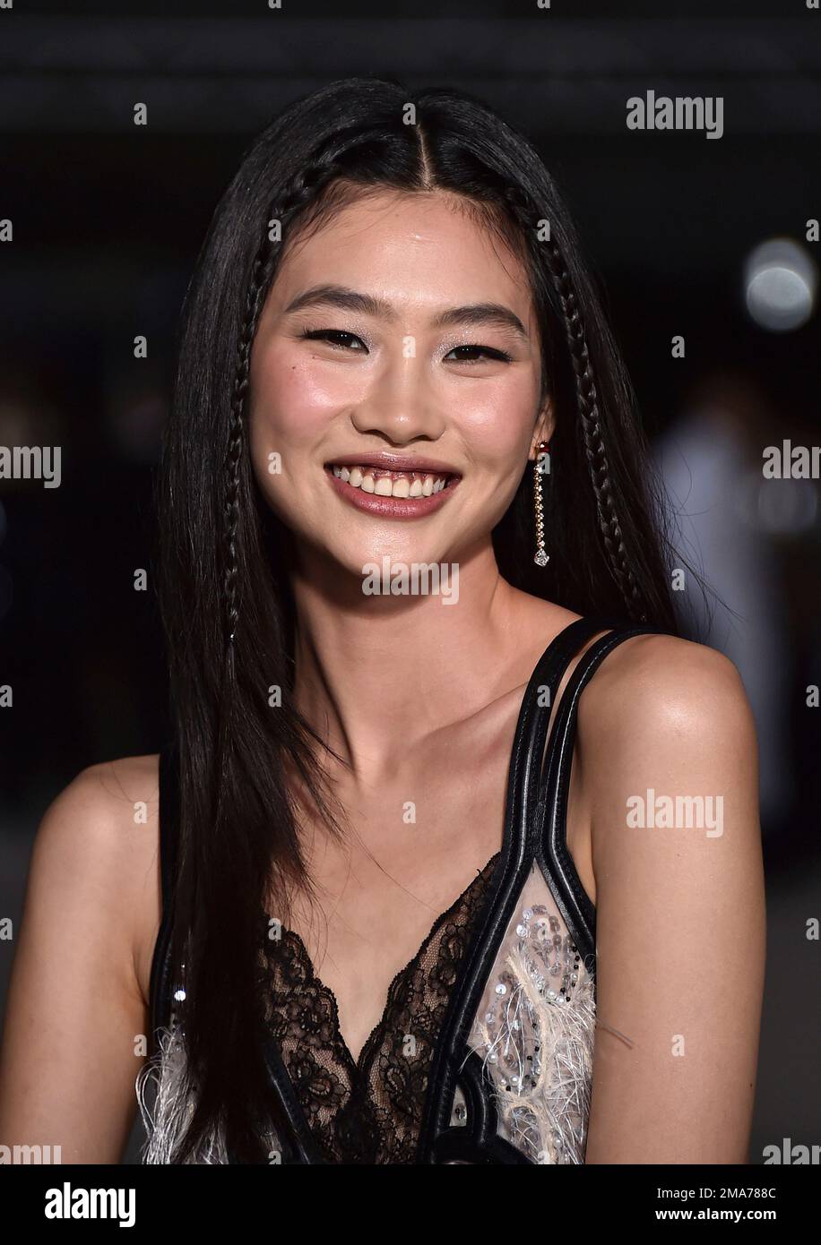 HoYeon Jung arrives at the second annual Academy Museum gala at the Academy Museum of Motion ...