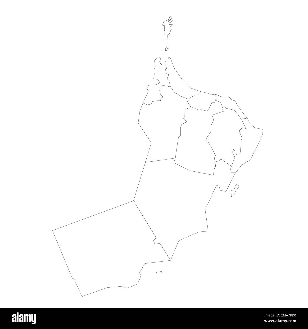 Oman political map of administrative divisions Stock Vector Image & Art ...
