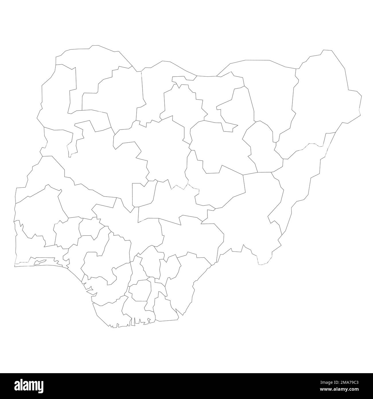 Nigeria political map of administrative divisions Stock Vector Image ...