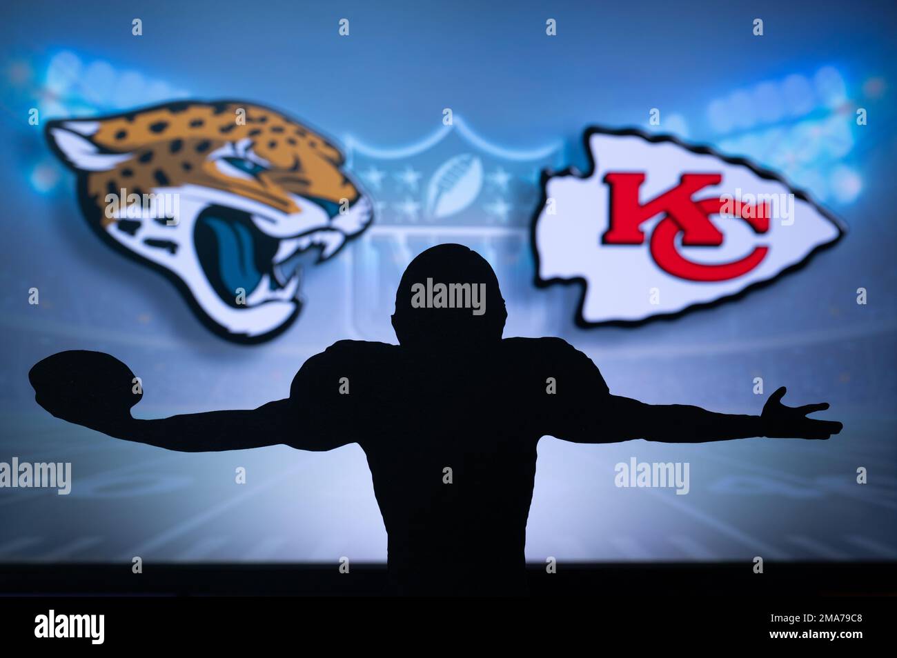 KANSAS, USA, JANUARY 18, 2023: Jacksonville Jaguars vs. Kansas City ...