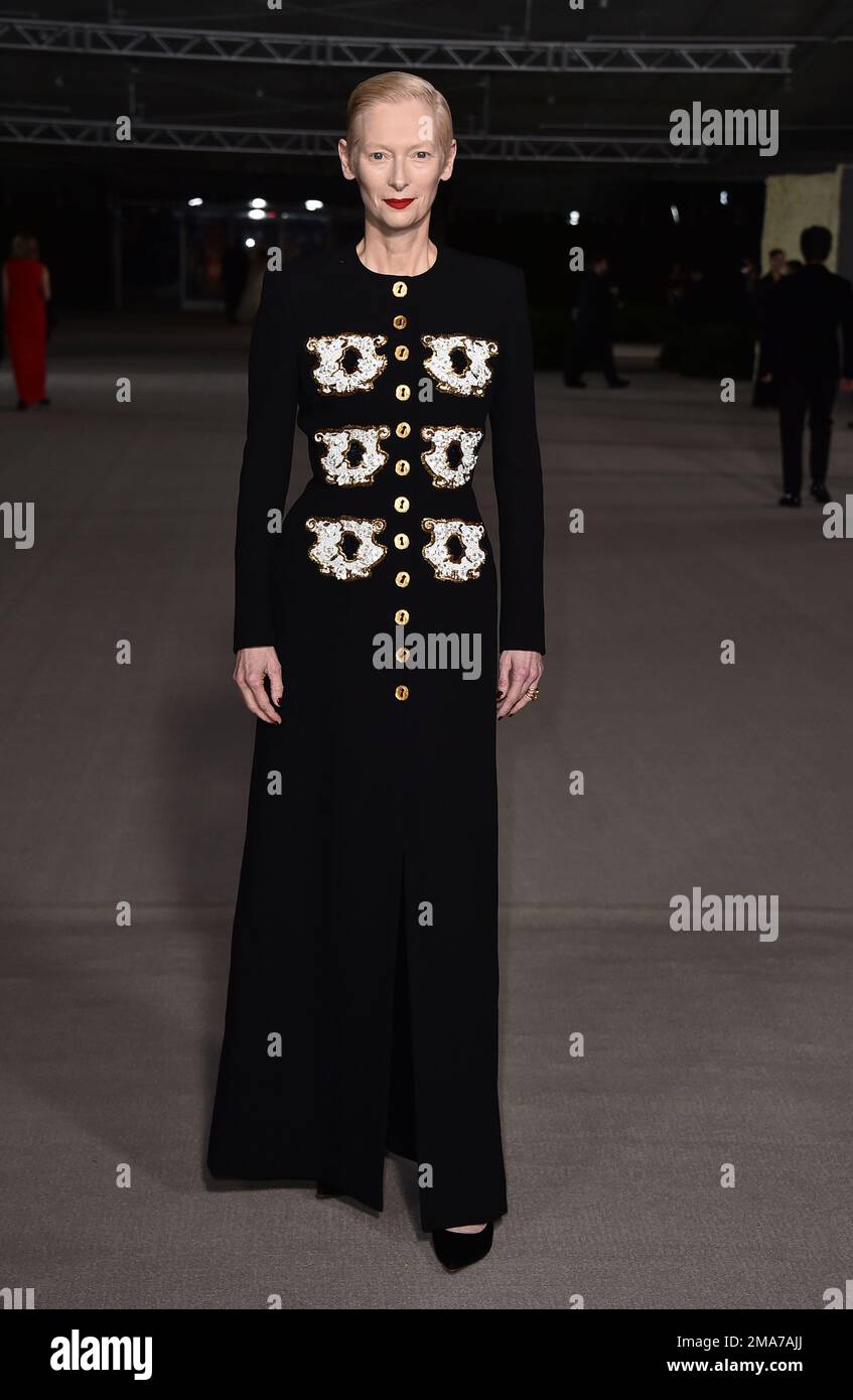 Tilda Swinton arrives at the second annual Academy Museum gala at the ...