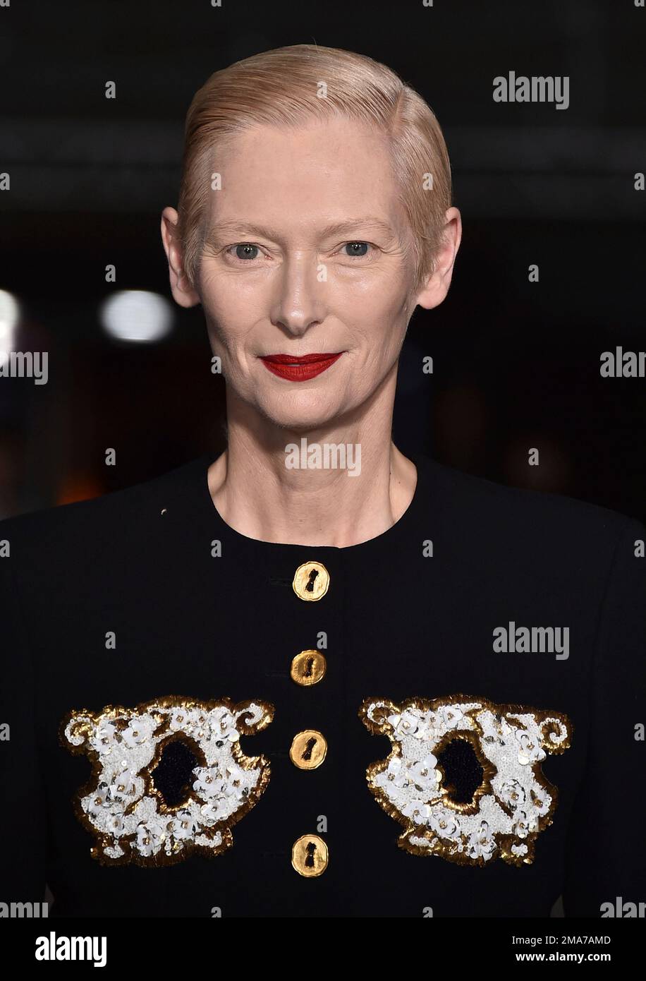 Tilda Swinton arrives at the second annual Academy Museum gala at the ...