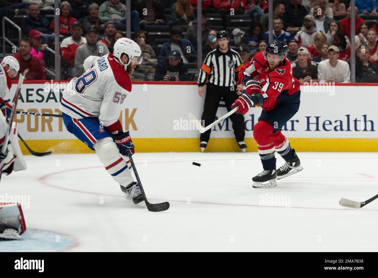Washington Capitals right wing Anthony Mantha (39) scores a goal past ... Washington Capitals right wing Anthony Mantha (39) scores a goal past ...