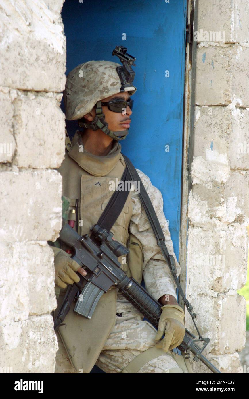 US Marine Corps (USMC) Lance Corporal (LCPL) Hector Figueroa, 2nd Squad ...