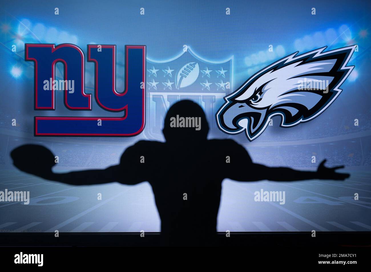 PHILADELPHIA, USA, JANUARY 18, 2023: New York Giants vs. Philadelphia ...