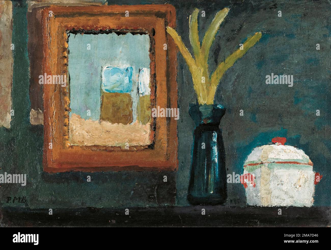 Paula Modersohn Becker, Still life with sugar bowl and hyacinth in a ...