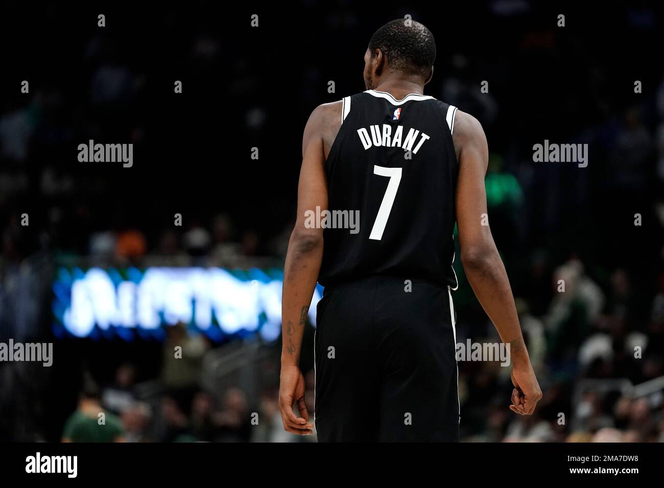 Brooklyn Nets' Kevin Durant during the second half of an NBA preseason ...