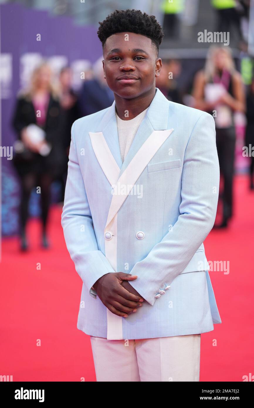 Jalyn Hall poses for photographers upon arrival for the premiere of the ...