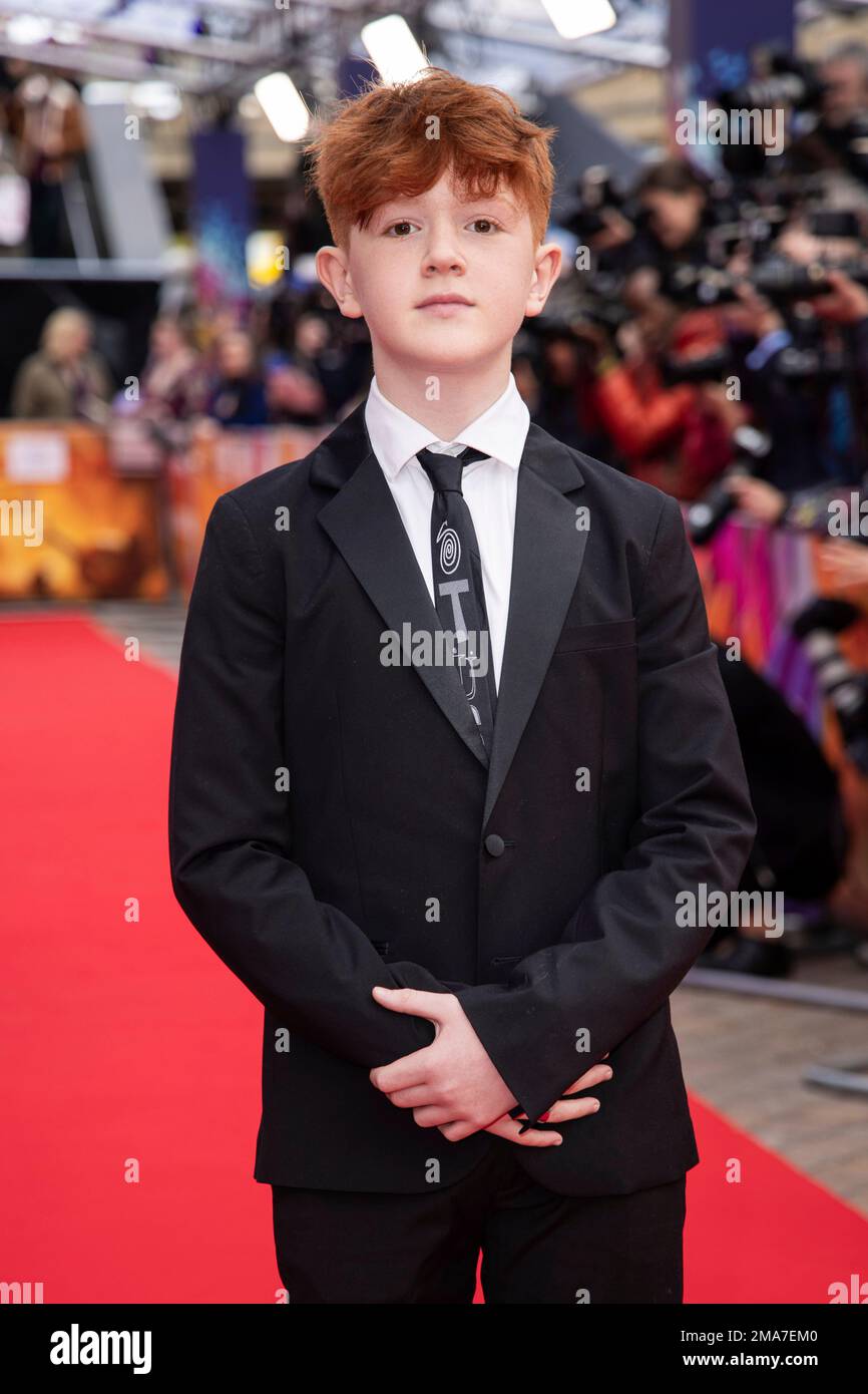 Gregory Mann poses for photographers upon arrival for the premiere of ...