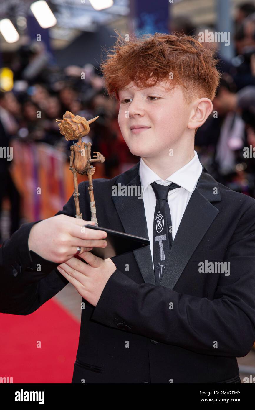 Gregory Mann poses for photographers upon arrival for the premiere of the film 'Guillermo del ...