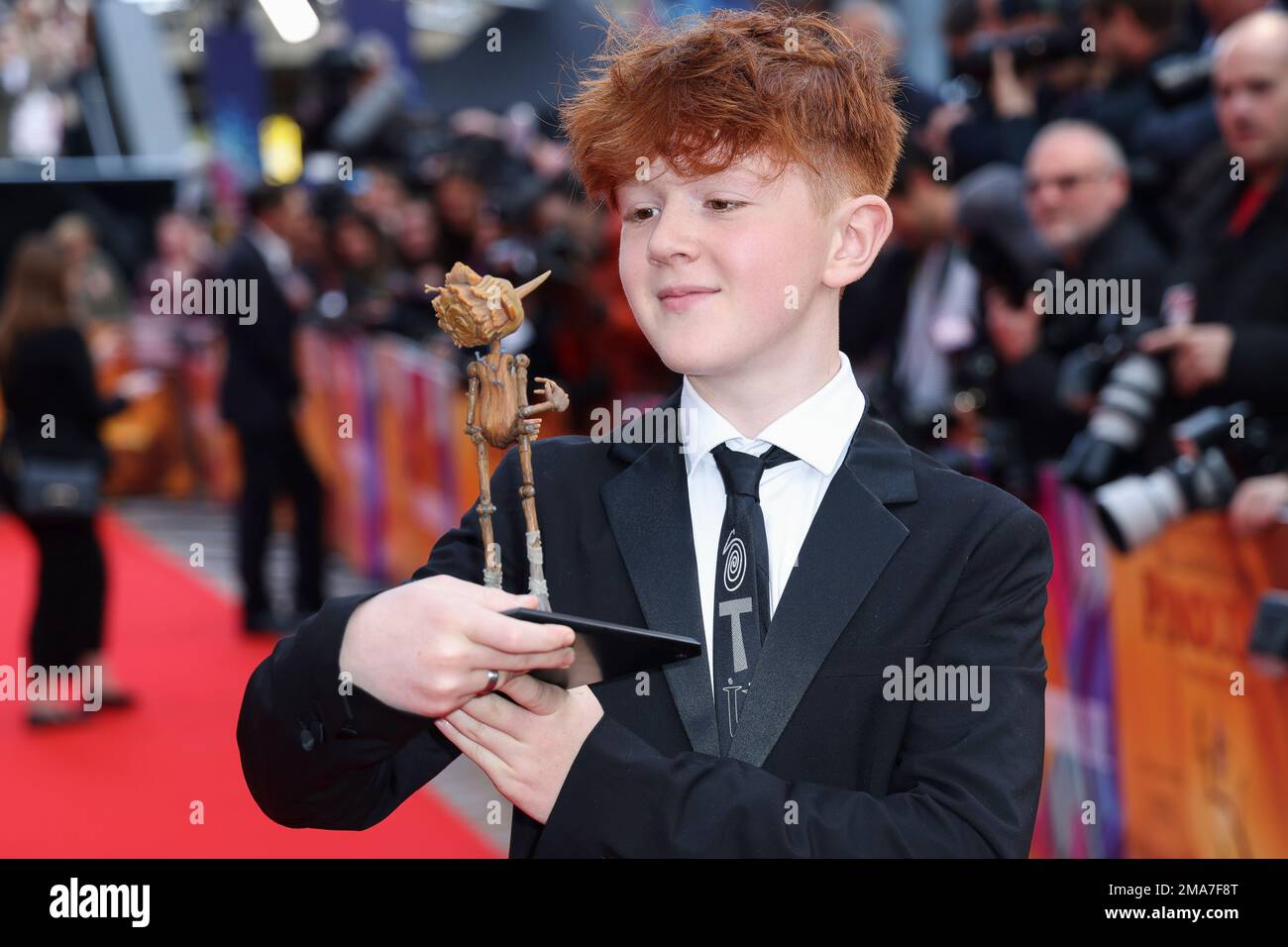 Gregory Mann poses for photographers upon arrival for the premiere of the film 'Guillermo del ...